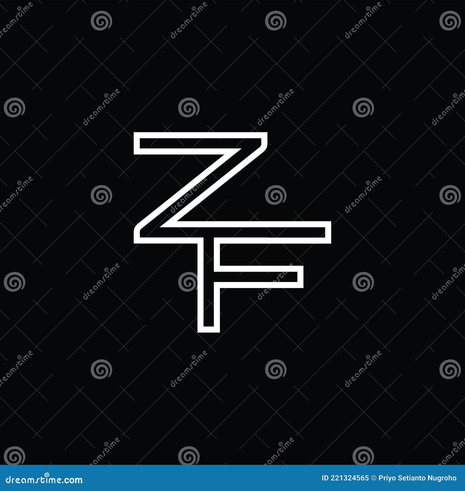 ZF Logo Monogram with Line Style Design Template Stock Illustration ...
