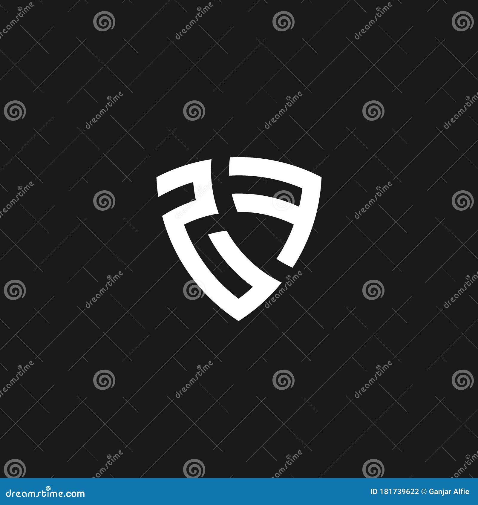 ZF Monogram Logo with Shield Shape Stock Vector - Illustration of ...