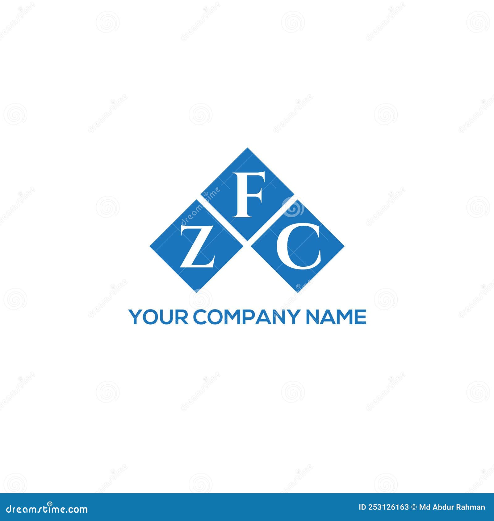 ZFC Letter Logo Design on WHITE Background. ZFC Creative Initials ...