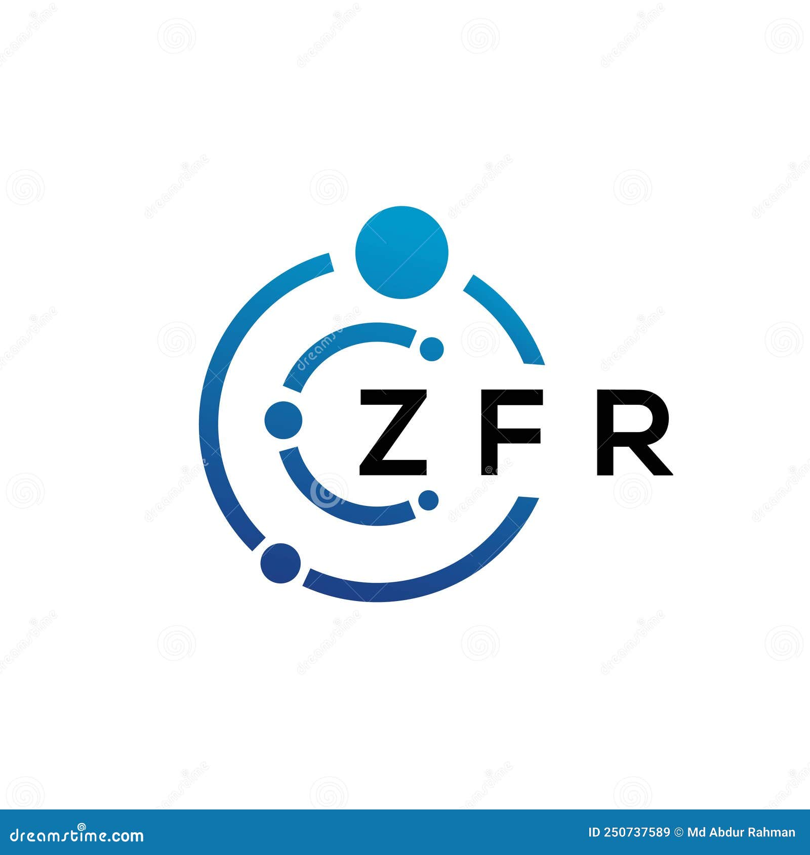 ZFR Letter Technology Logo Design on White Background. ZFR Creative ...