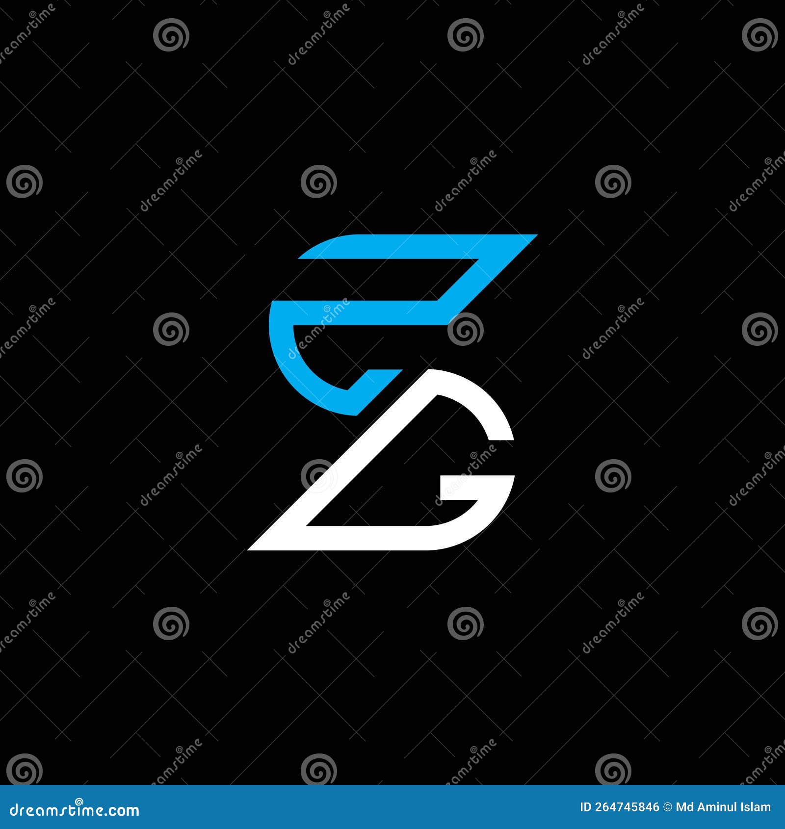 ZG Letter Logo Creative Design with Vector Graphic Stock Vector ...