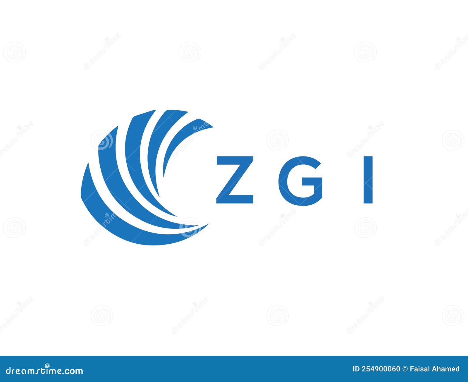 ZGI Letter Logo Design on White Background. ZGI Creative Circle Letter ...