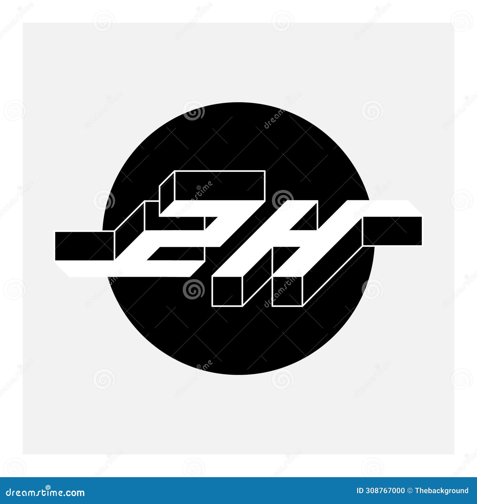 ZH or 2H - Monogram or Logotype. Volume Alphabet. Three-dimension ...
