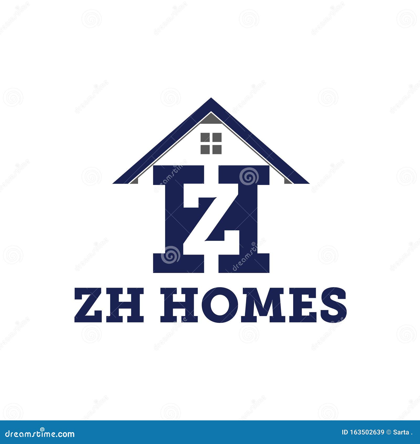 ZH Initial Home Logo Illustration Stock Illustration - Illustration of ...