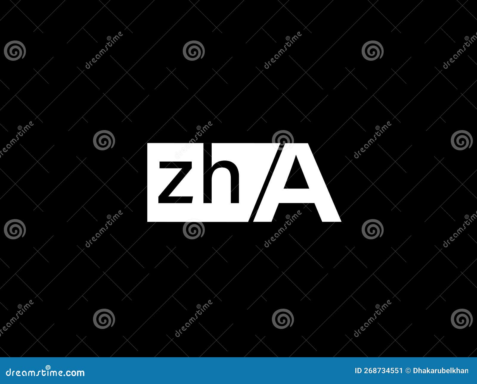ZHA Logo and Graphics Design Vector Art, Icons Isolated on Black ...