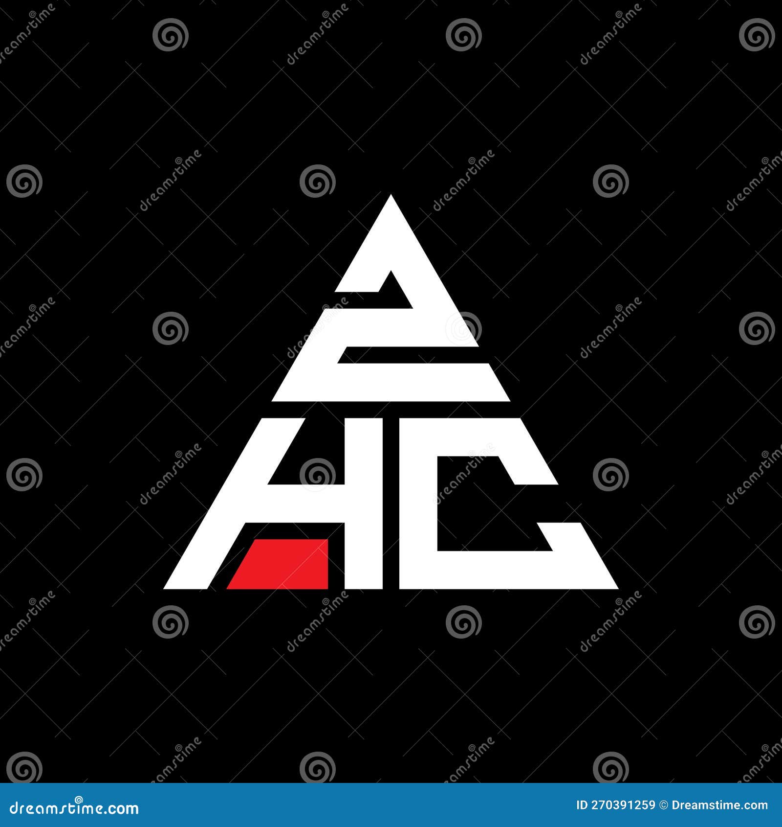 ZHC Triangle Letter Logo Design with Triangle Shape. ZHC Triangle Logo ...