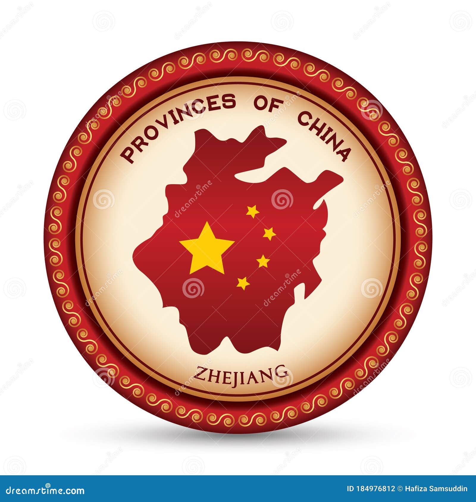 Zhejiang Map. Vector Illustration Decorative Design Stock Photo - Image ...