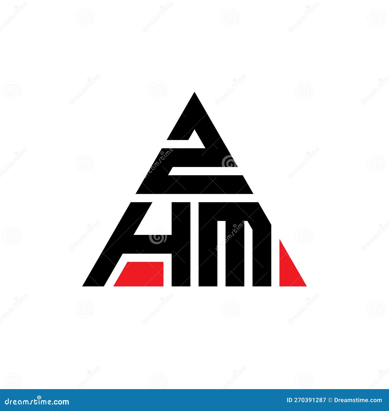 ZHM Triangle Letter Logo Design with Triangle Shape. ZHM Triangle Logo ...