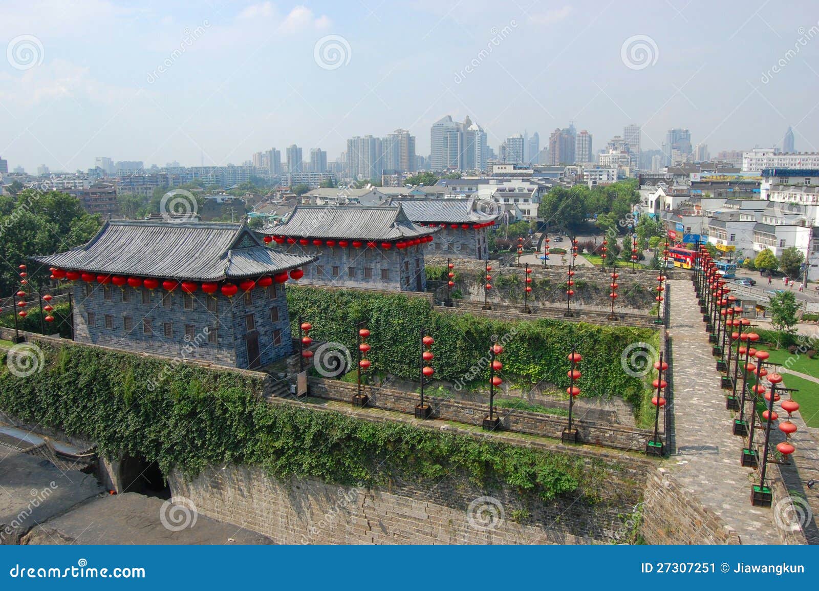 Zhonghua Gate and Nanjing Skyline, China Stock Image - Image of asia ...