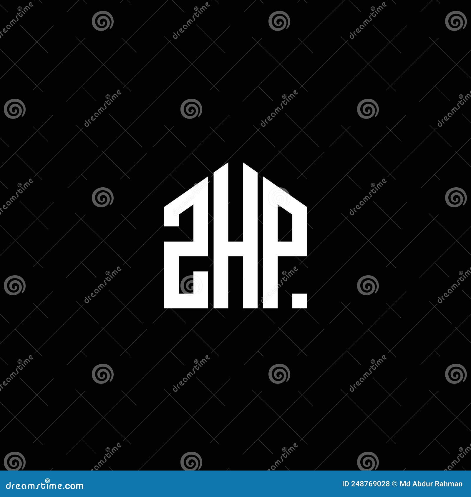 ZHP Letter Logo Design on BLACK Background. ZHP Creative Initials ...
