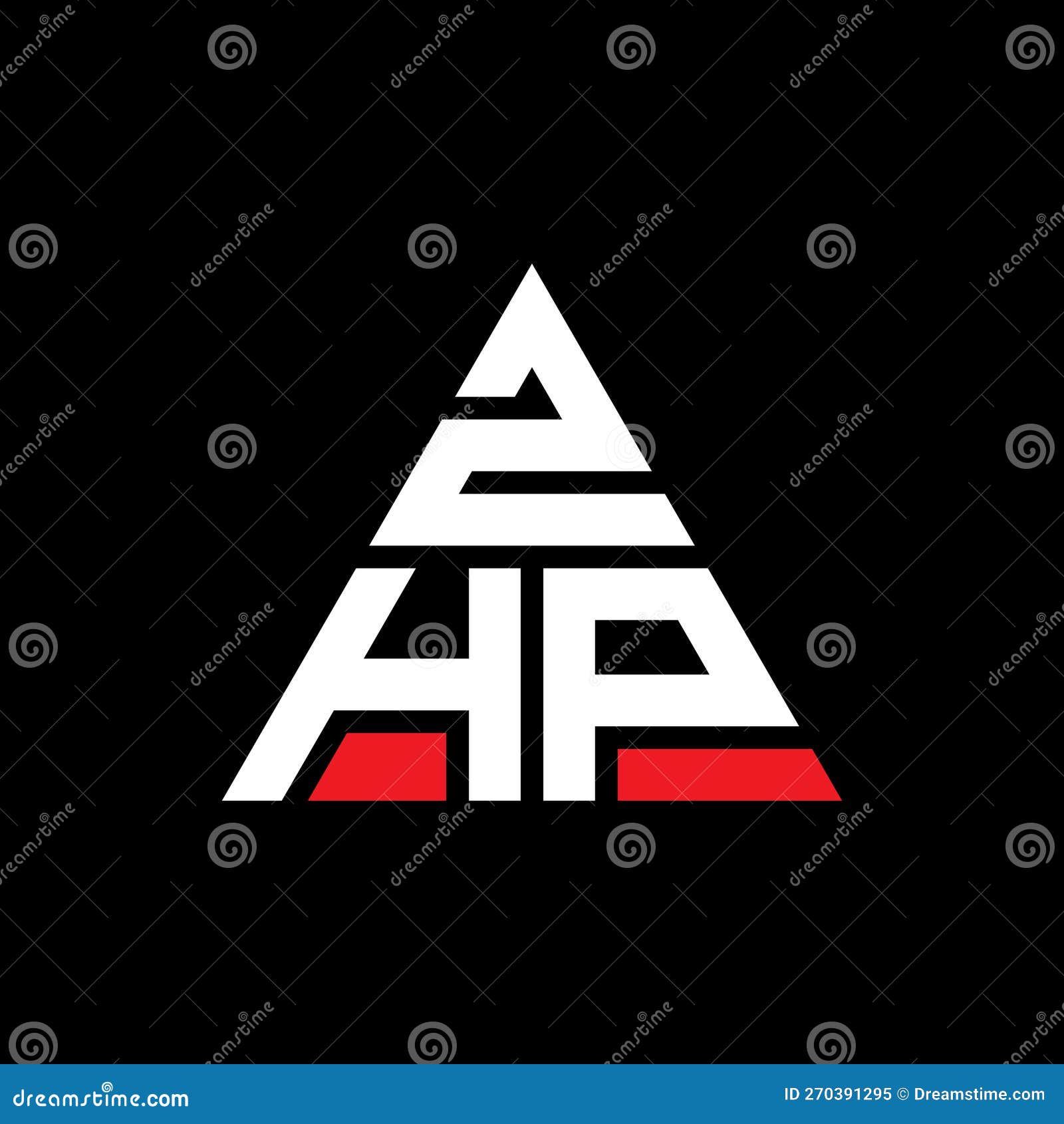 ZHP Triangle Letter Logo Design with Triangle Shape. ZHP Triangle Logo ...