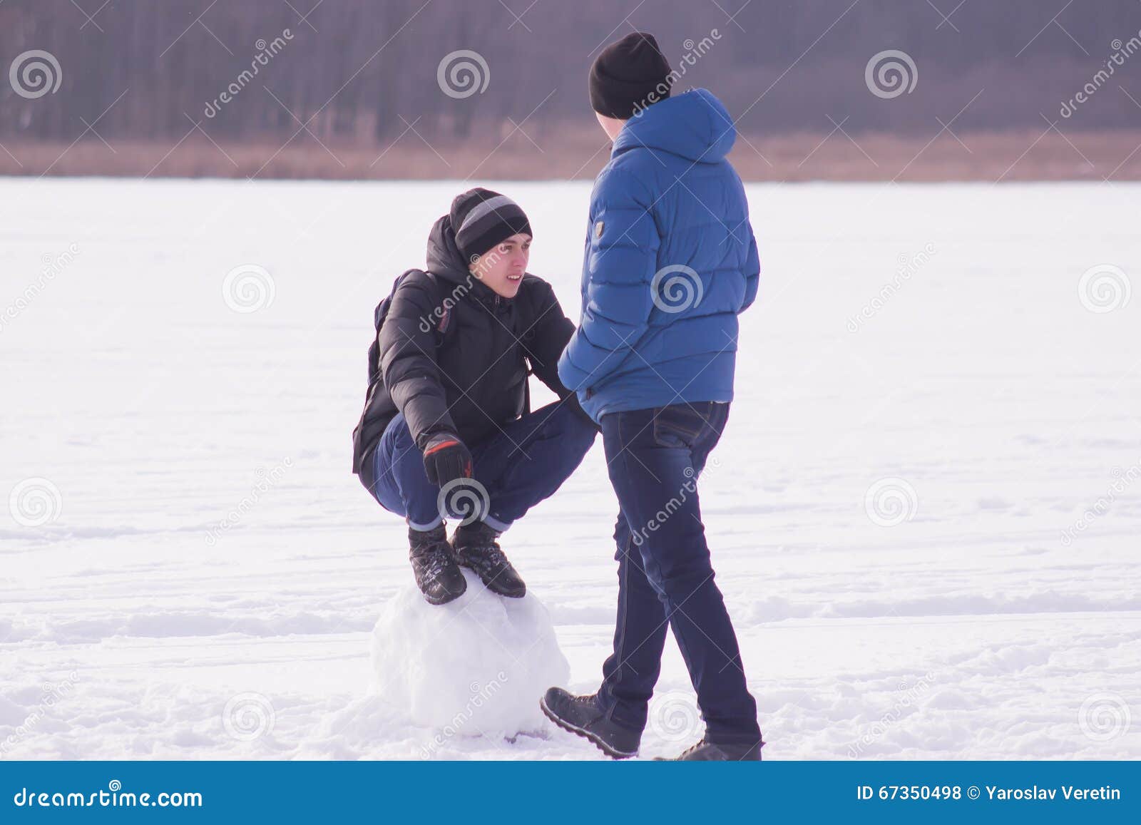 Zhytomyr, Ukraine - January 19, 2016: Bully Sits on Snowman Editorial ...