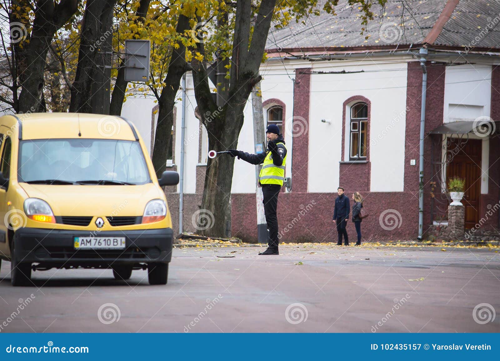 Zhytomyr, Ukraine - September 23, 2017: Traffic Cop Checking the ...