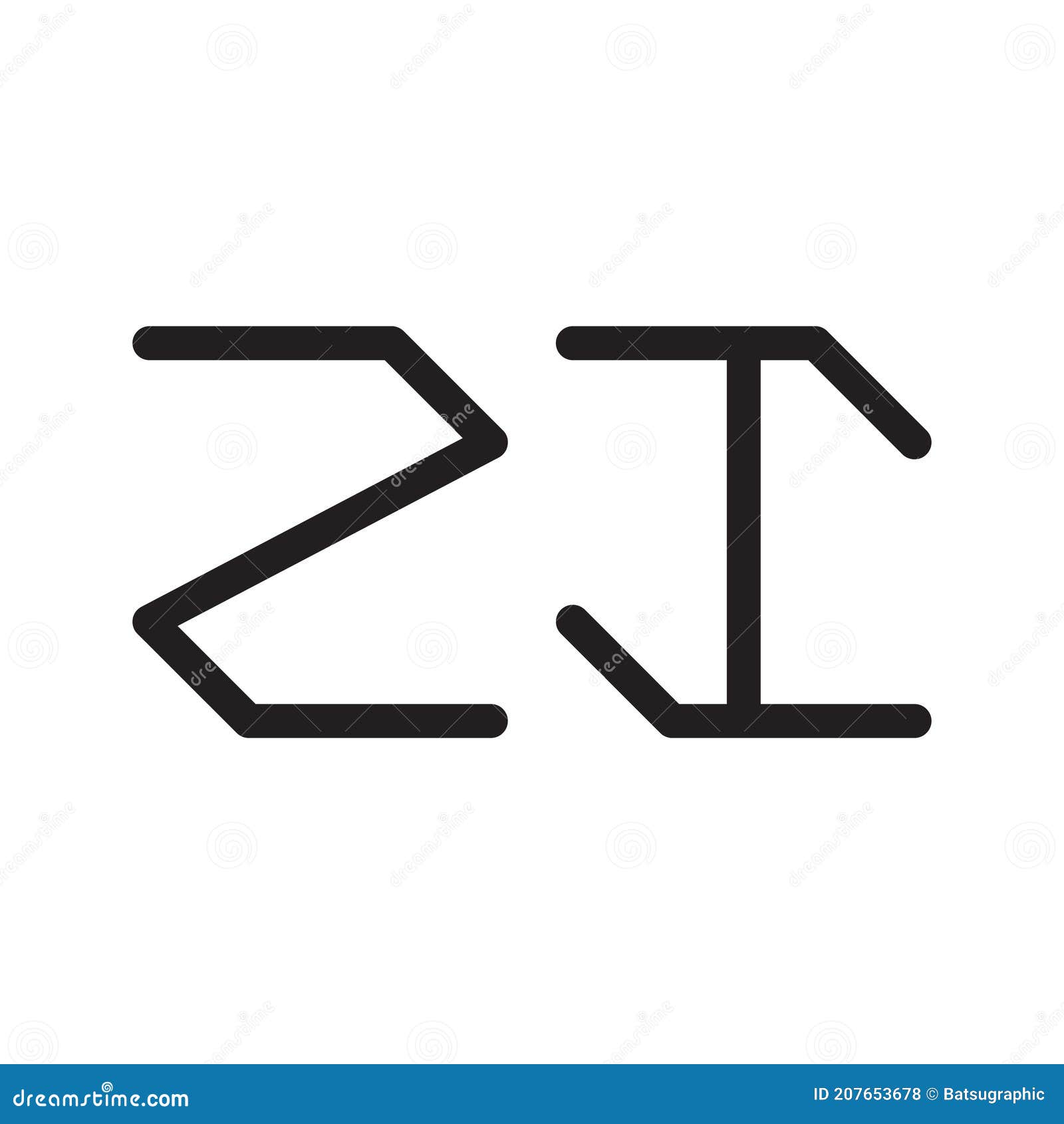 Zi Initial Letter Vector Logo Icon Stock Vector - Illustration of ...