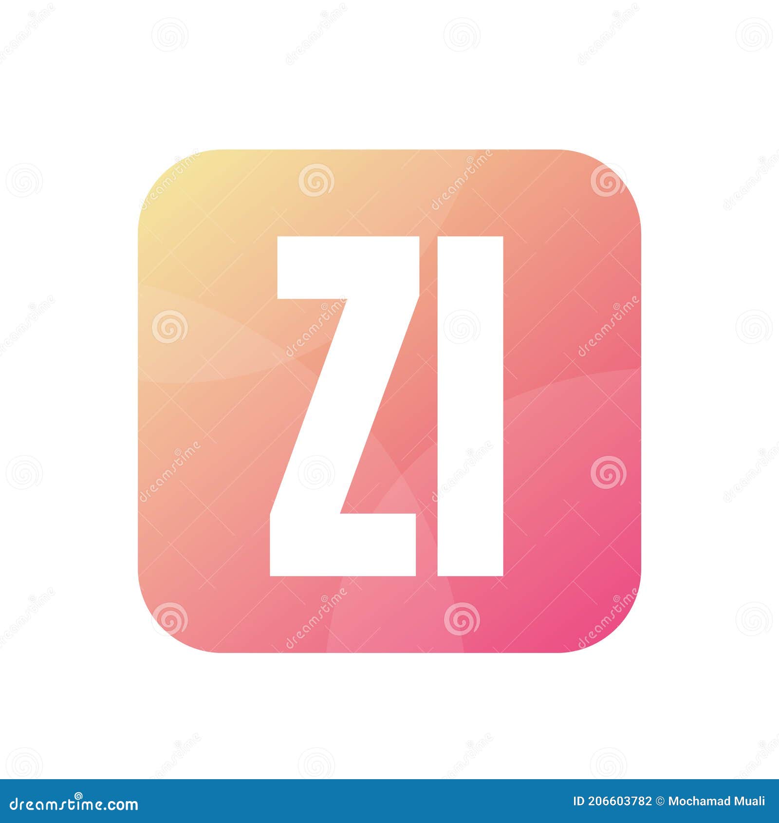 ZI Letter Logo Design with Simple Style Stock Vector - Illustration of ...
