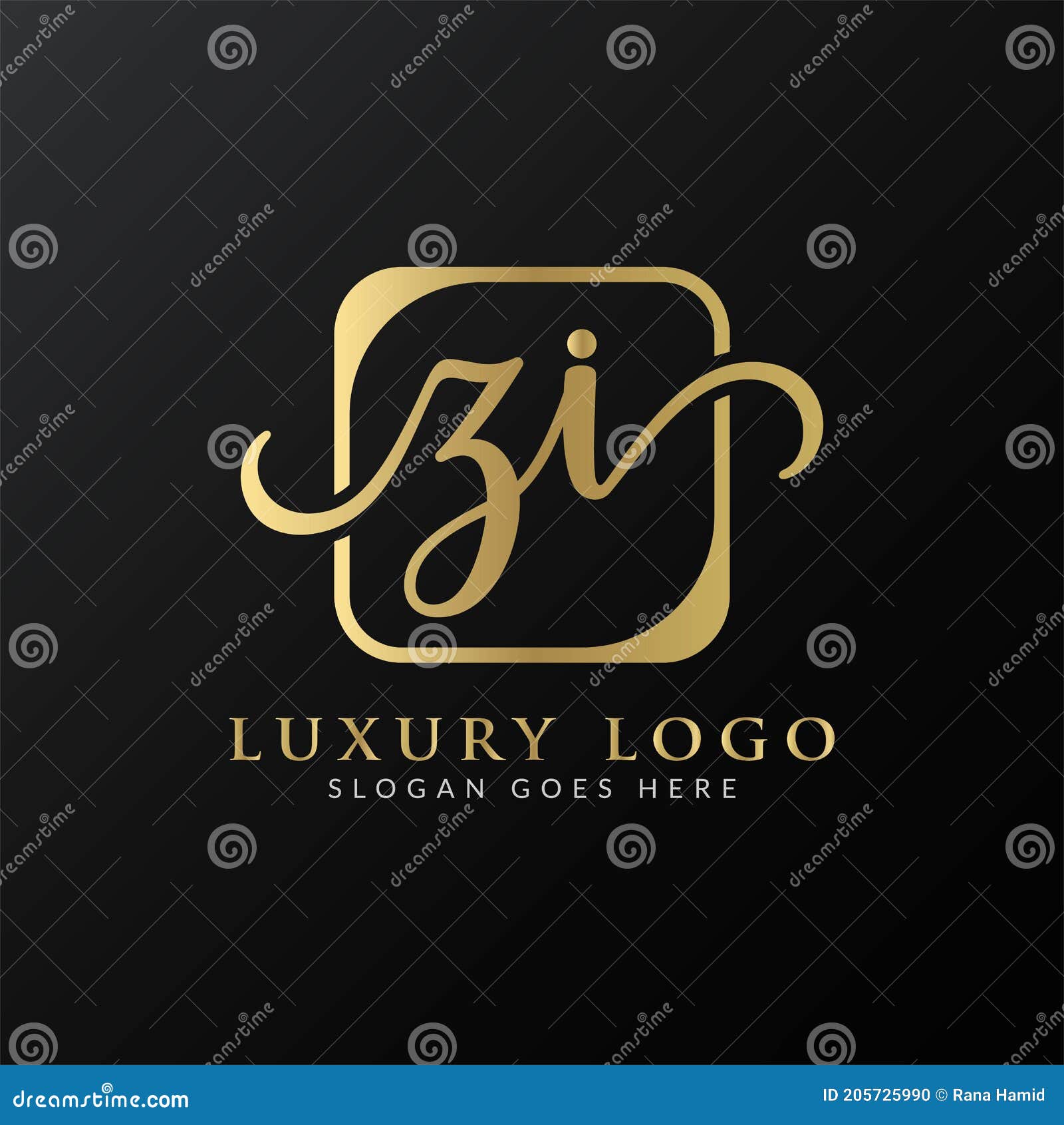 ZI Logo Design Vector Template. Initial Luxury Letter ZI Vector ...