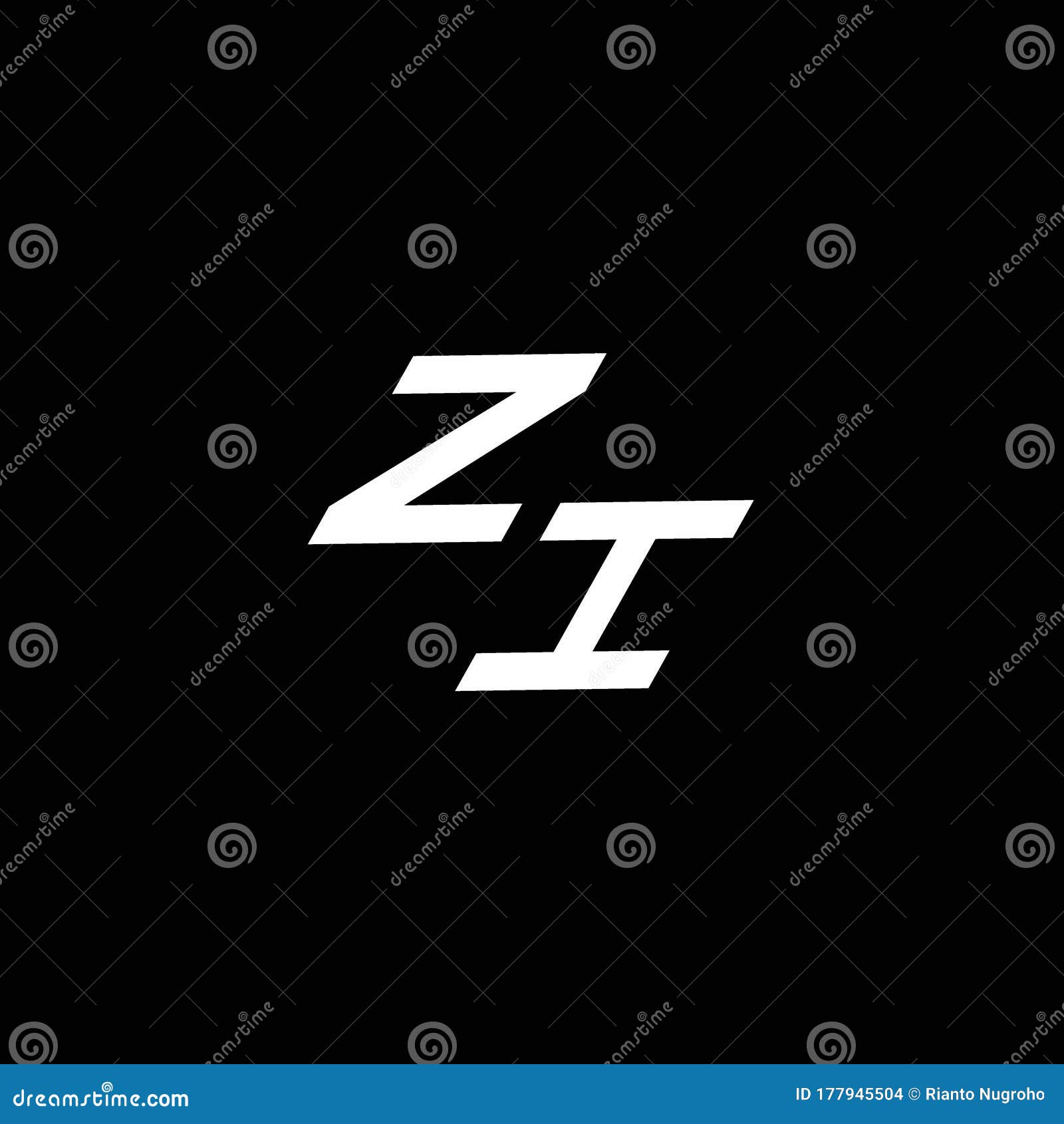 ZI Logo Monogram with Up To Down Style Modern Design Template Stock ...