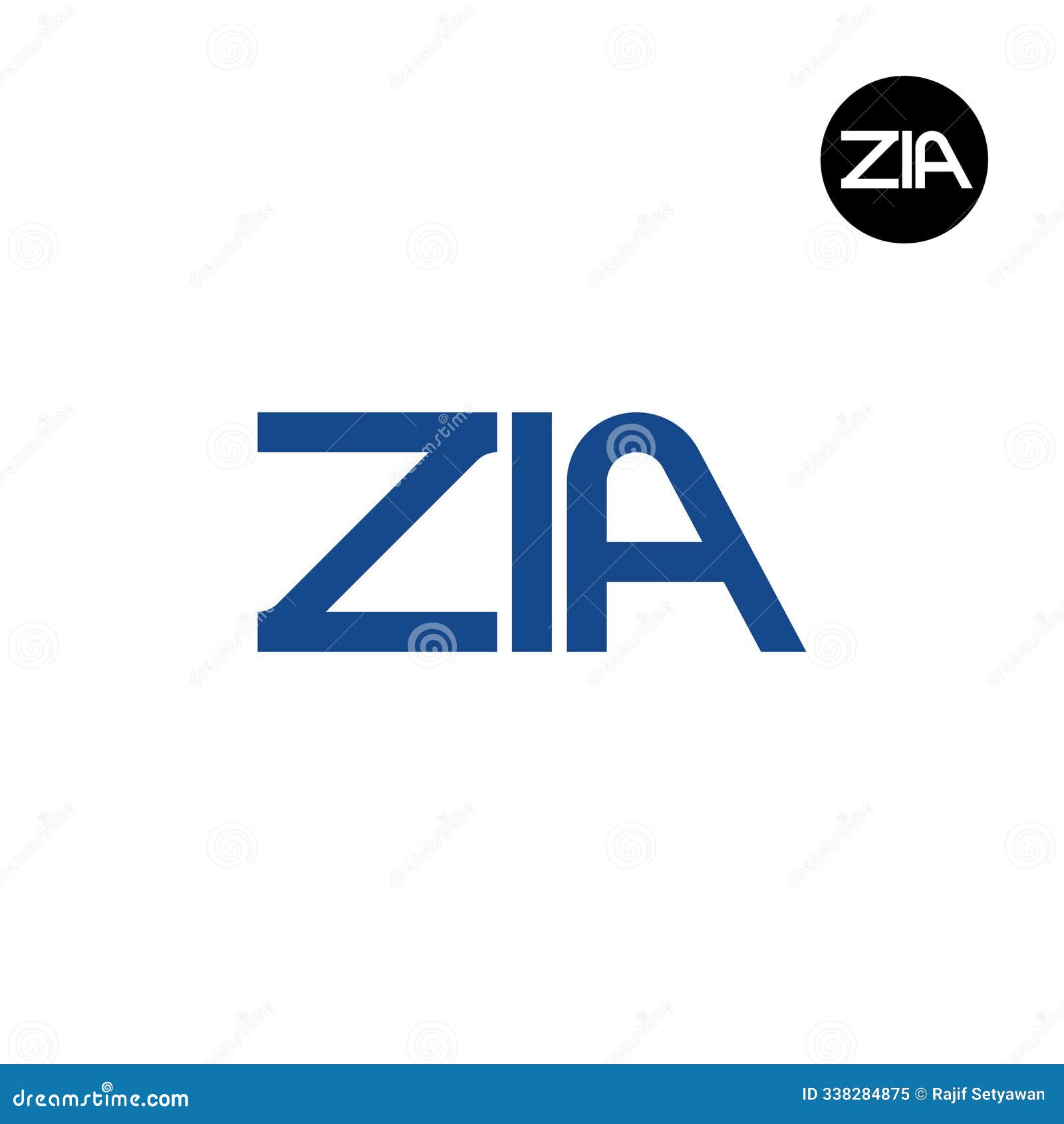 ZIA Logo Letter Monogram Design Stock Vector - Illustration of modern ...