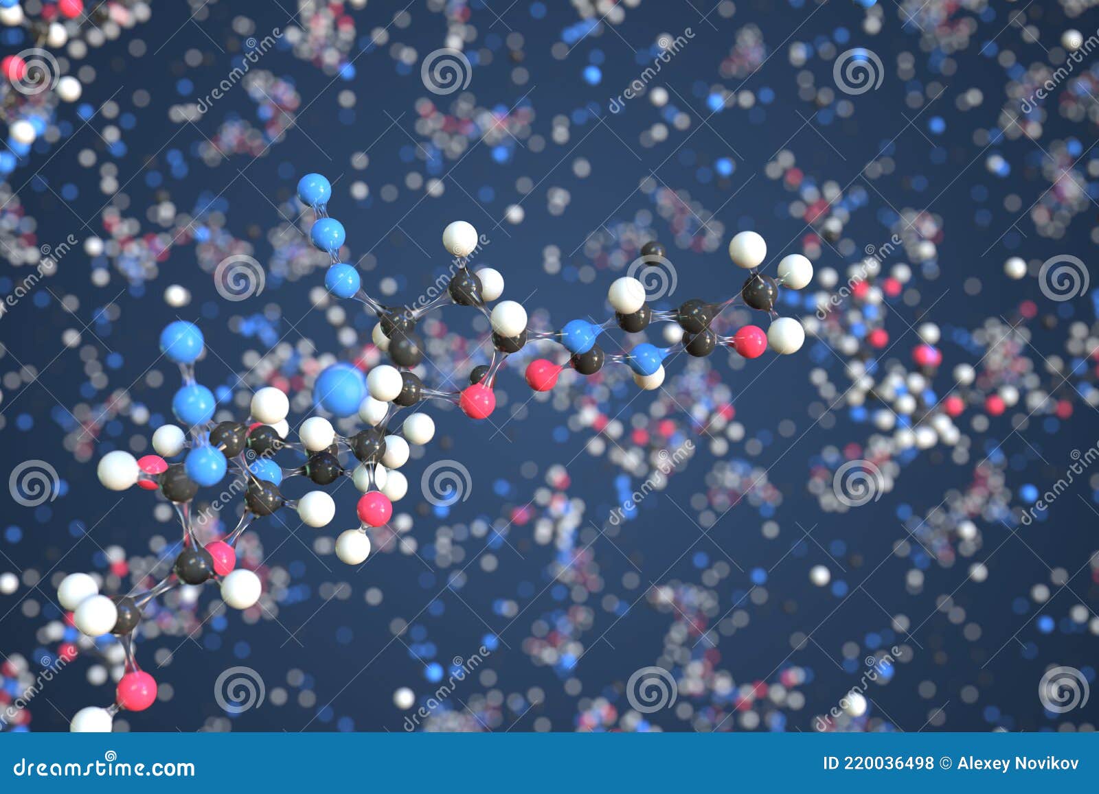 Zidovudine Molecule 3d, Molecular Structure, Ball And Stick Model ...