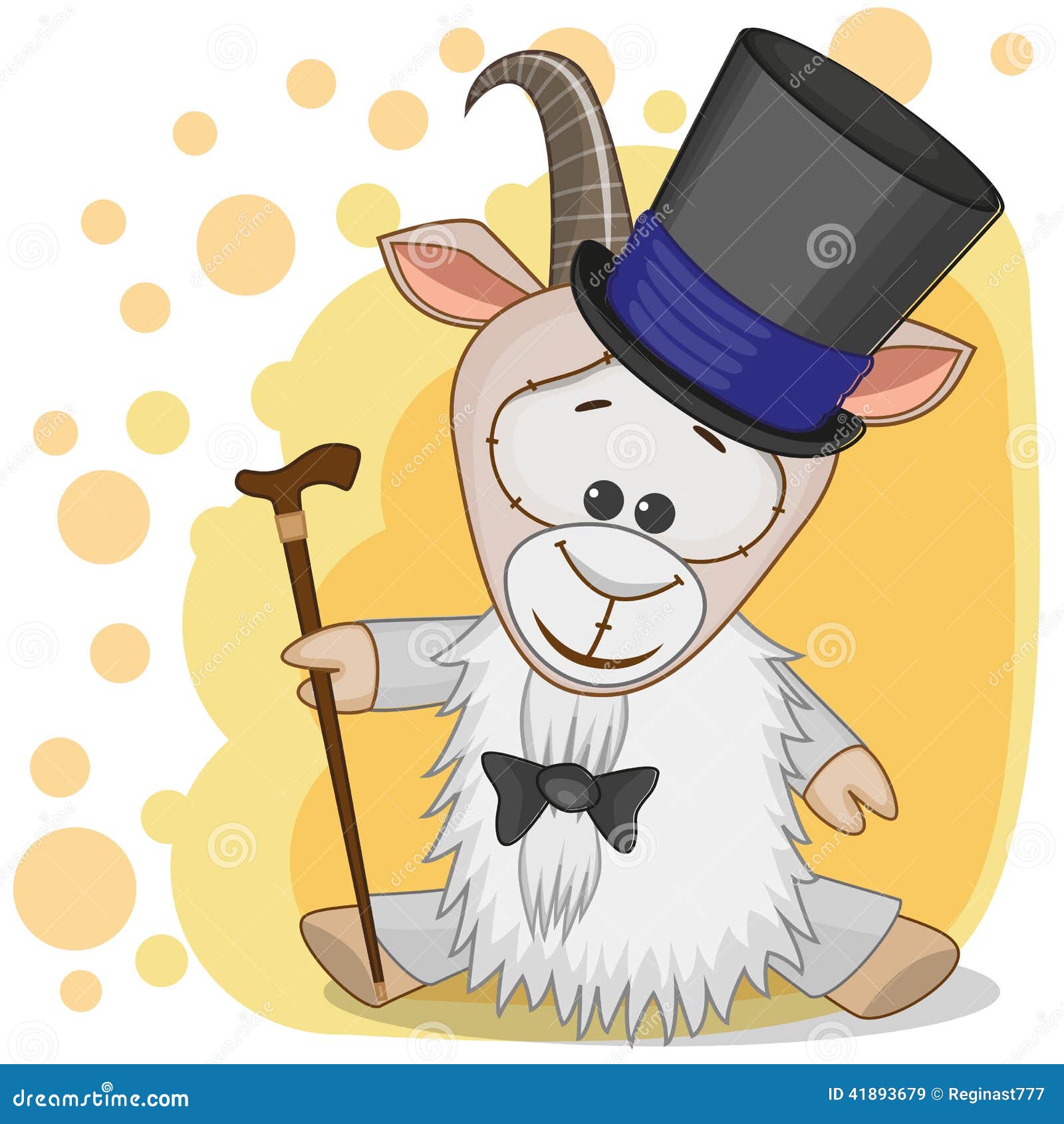 Ziege in einem Hut vektor abbildung. Illustration von tiere - 41893679