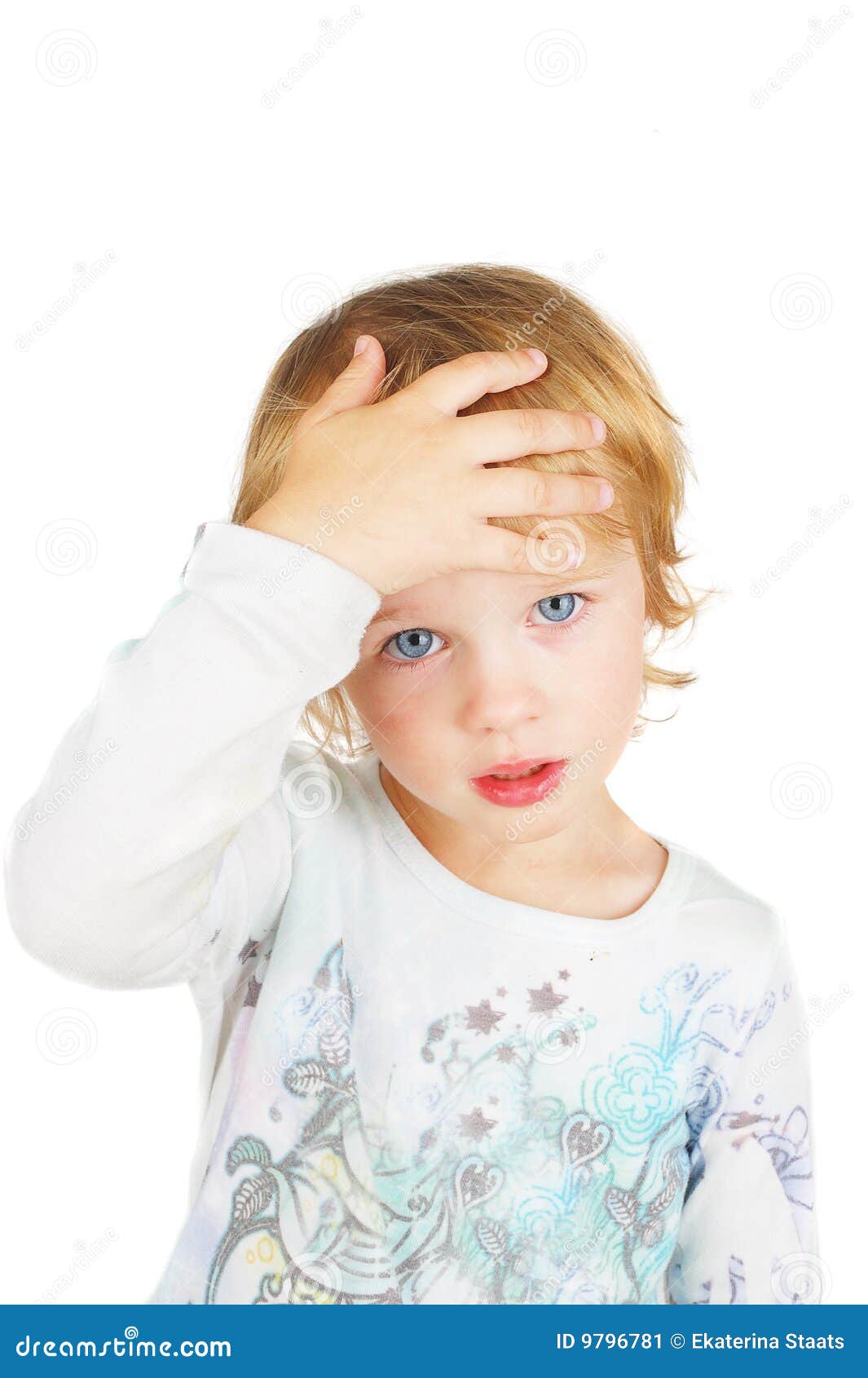 Ziek of verward kind. stock afbeelding. Image of wijfje - 9796781