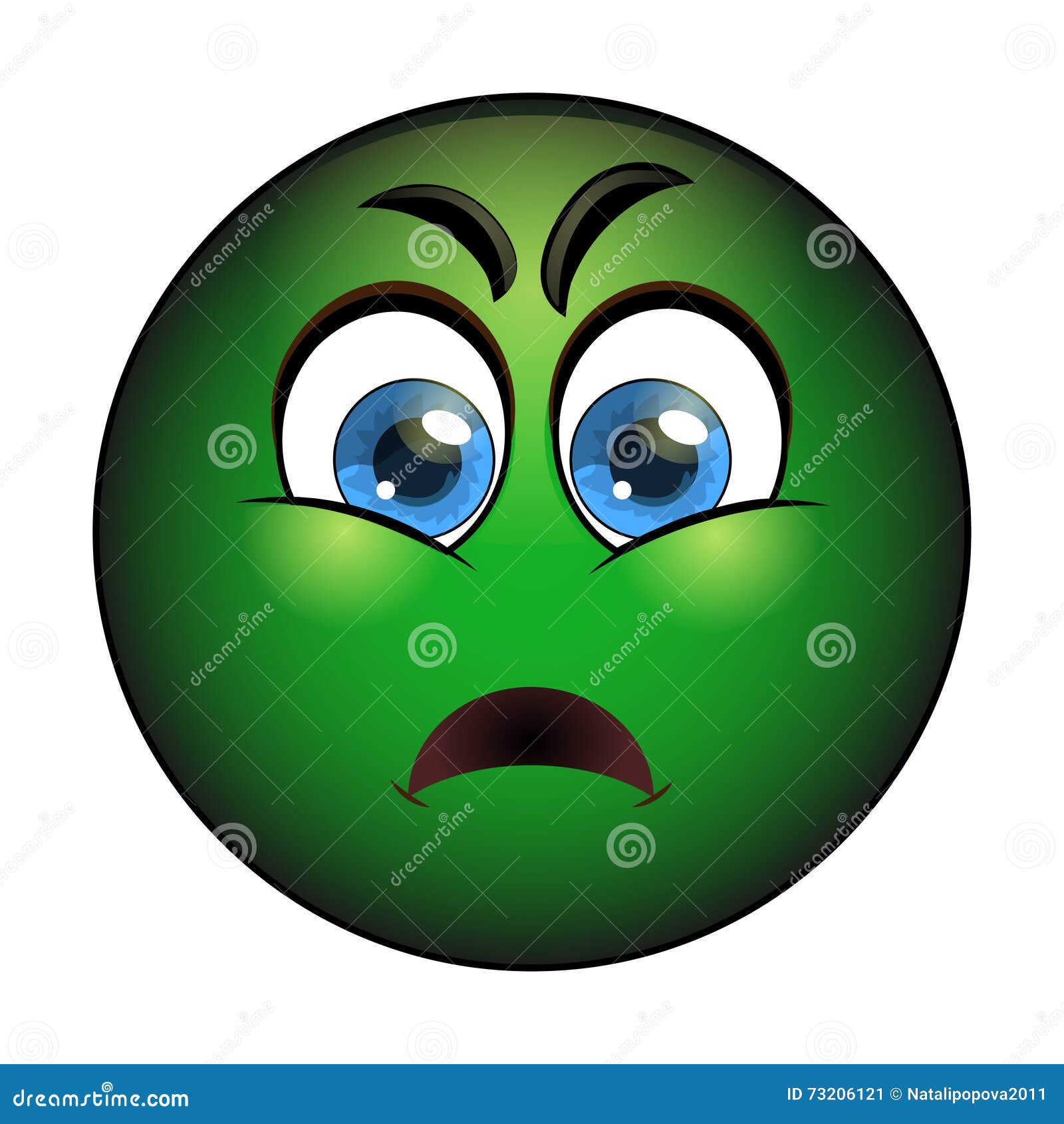 Zieke Groene Smiley Emoticon Met Misselijkheid Vector Illustratie ...