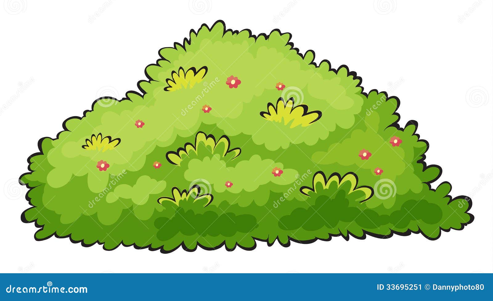 Zielony krzak ilustracja wektor. Ilustracja złożonej z menchie - 33695251