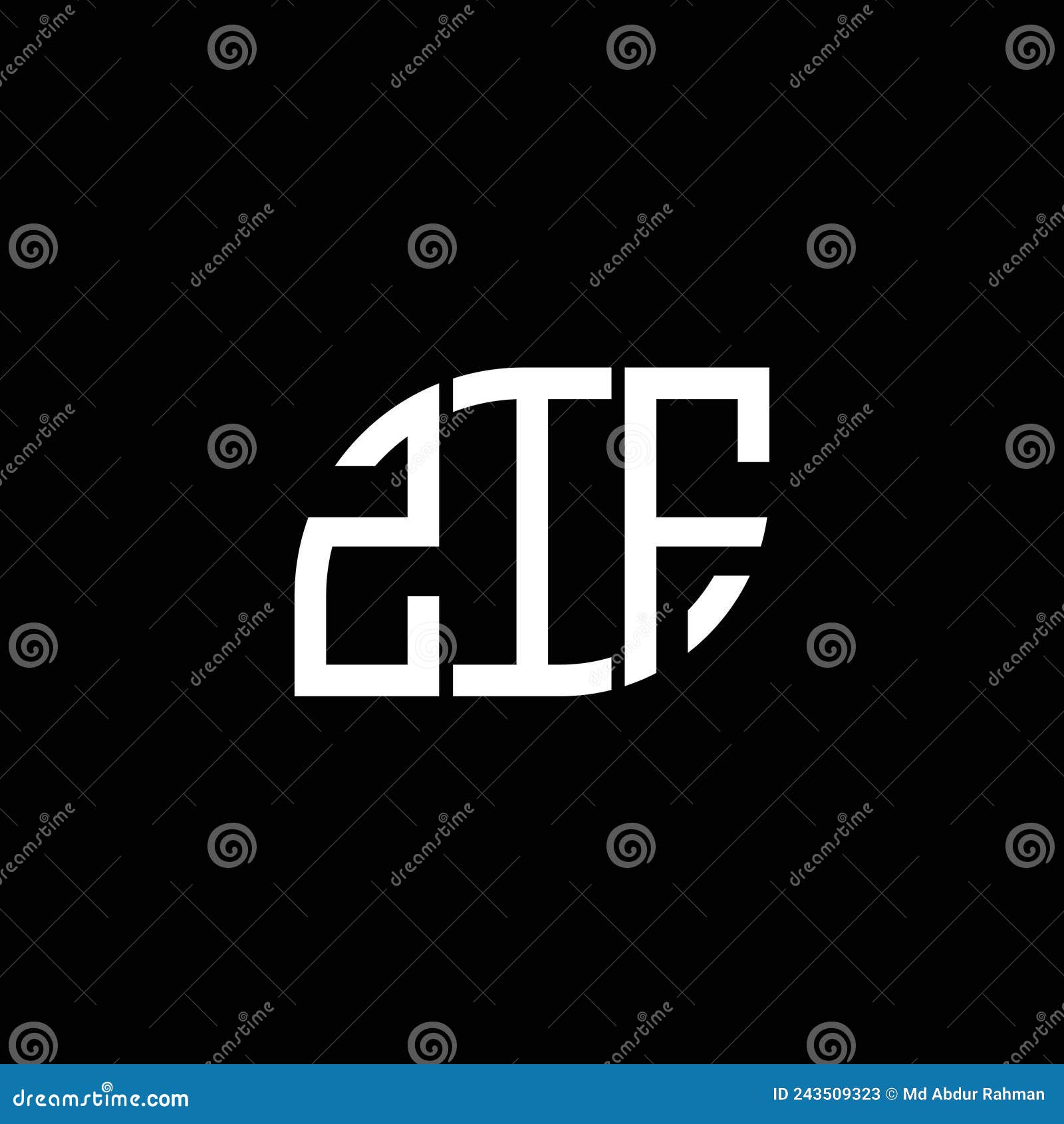 ZIF Letter Logo Design on Black Background. ZIF Creative Initials ...