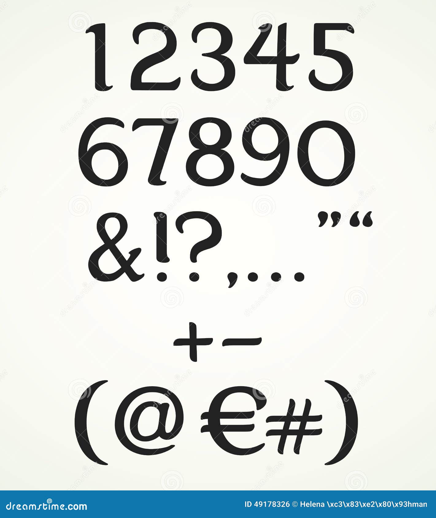 Ziffern Und Interpunktionszeichen Vektor Abbildung - Illustration von ...