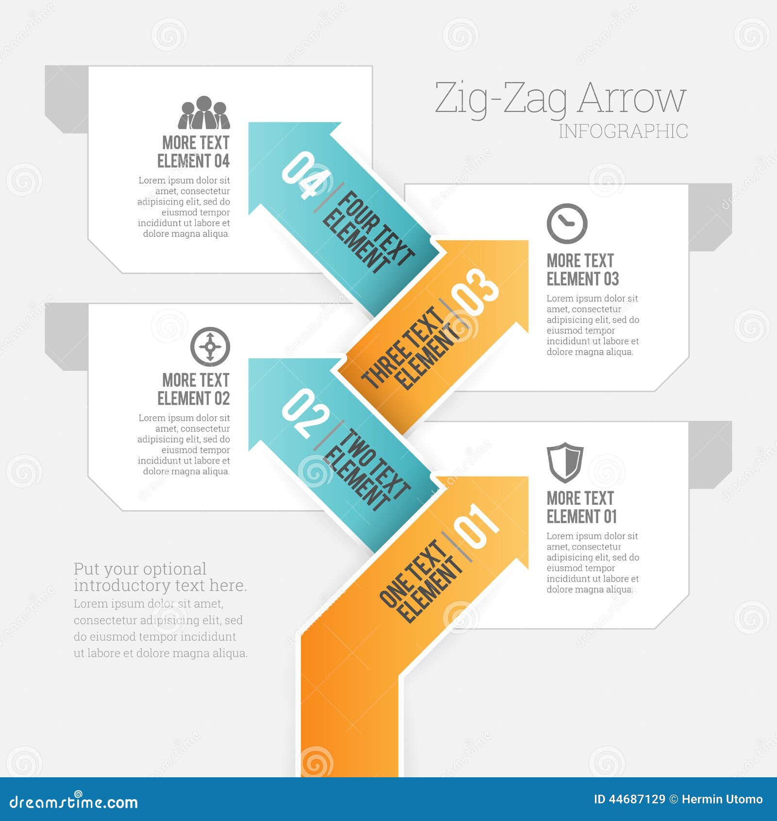 Zig-Zag Arrow Infographic stock vector. Illustration of arrow - 44687129