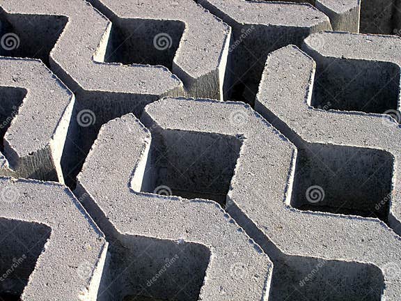Zig-Zag Concrete Building Blocks Stock Photo - Image of high, pattern ...
