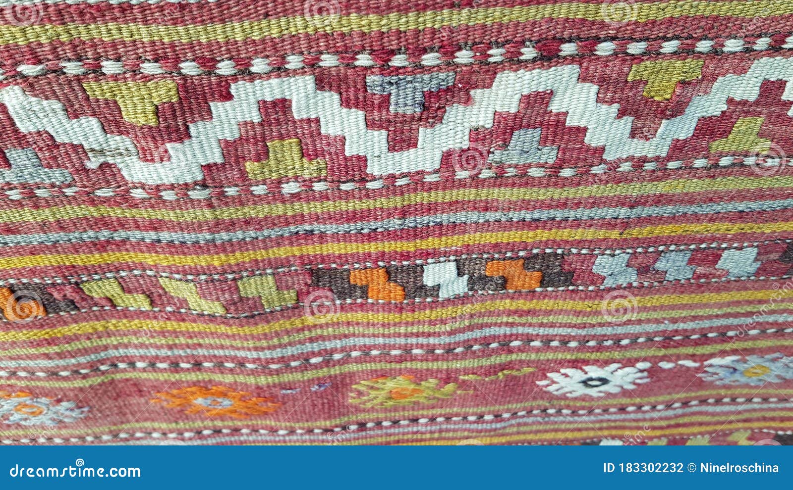 Texture of Traditional Turkish Ethnic Patterned Carpet Closeup Stock ...