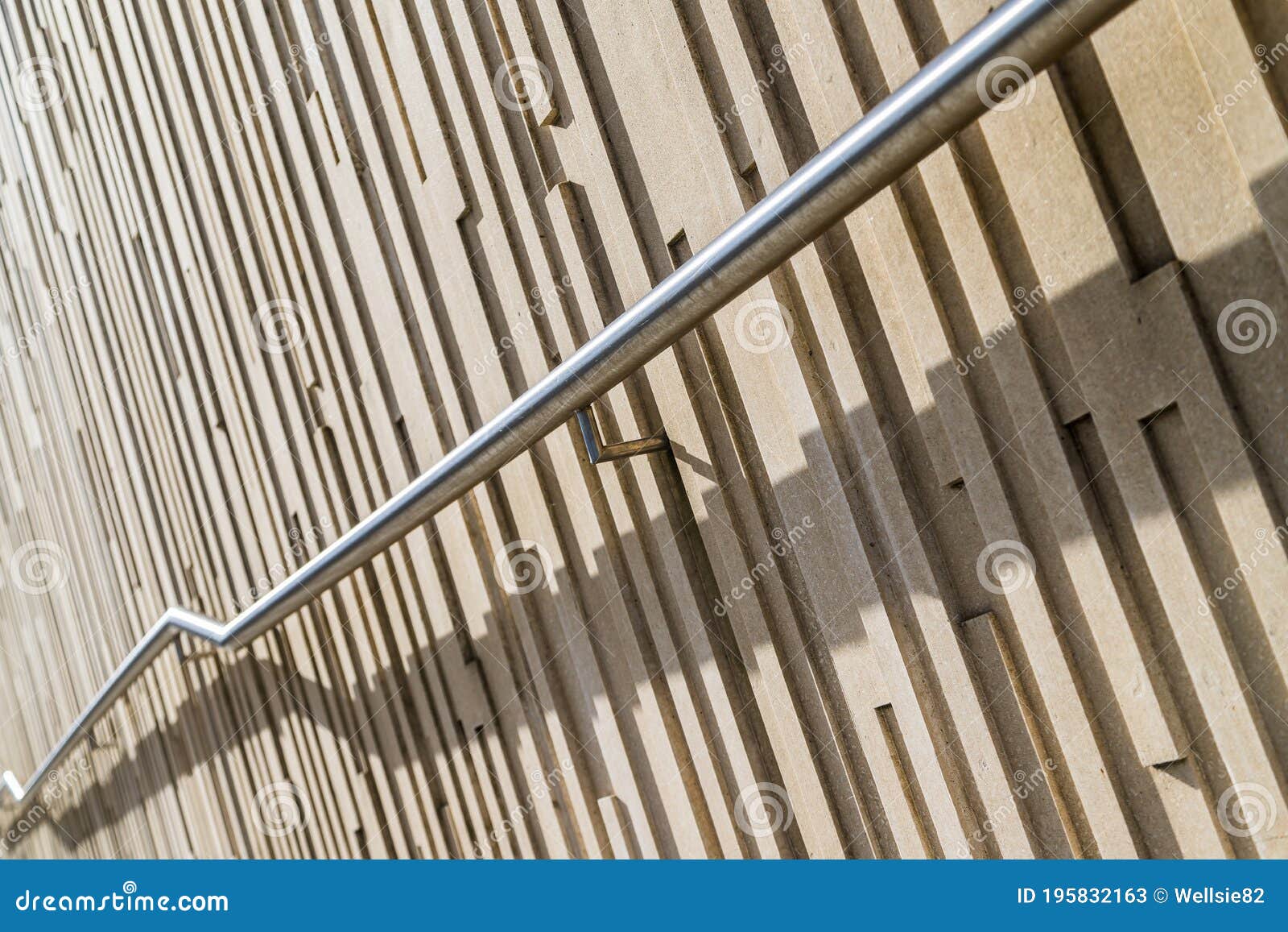 Zig zag hand rail stock image. Image of bright, handrail - 195832163