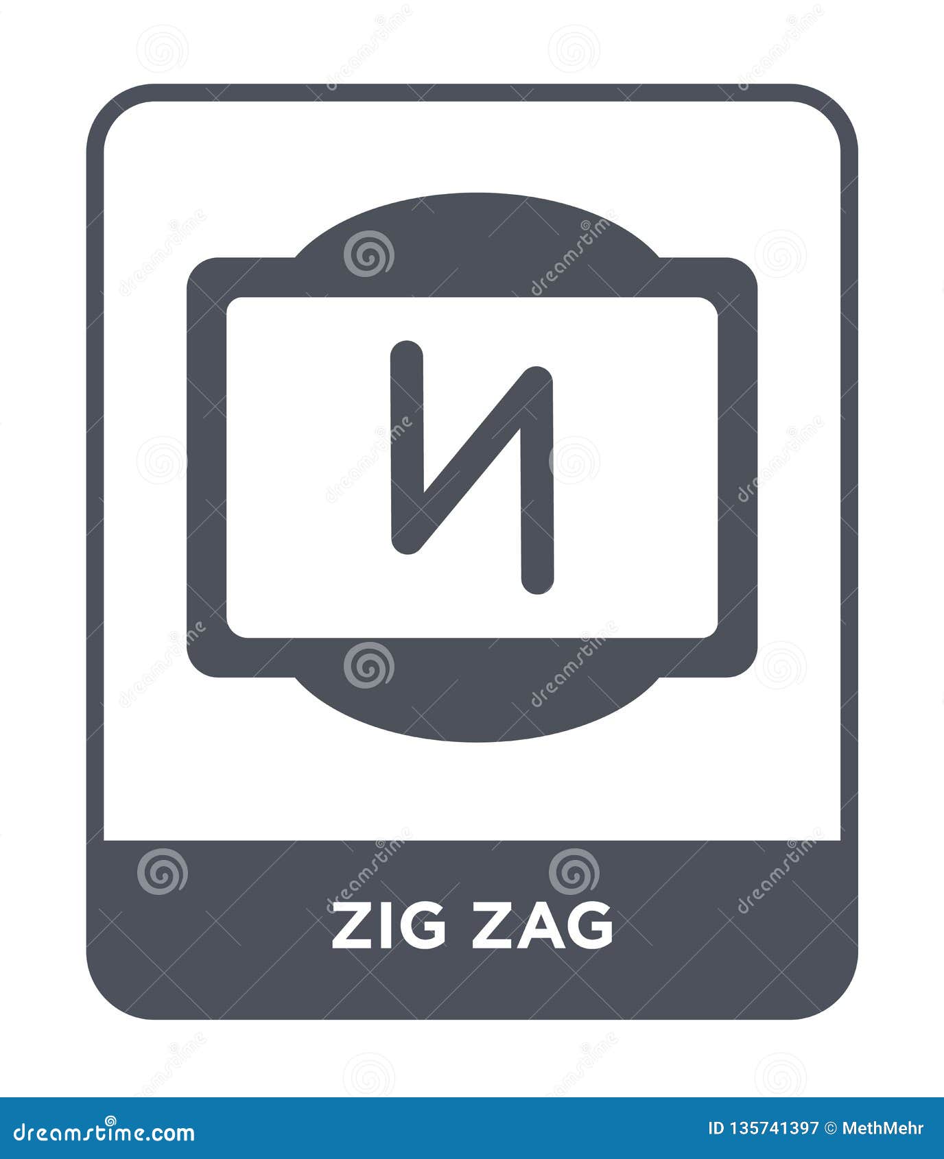 Zig Zag Icon in Trendy Design Style. Zig Zag Icon Isolated on White ...
