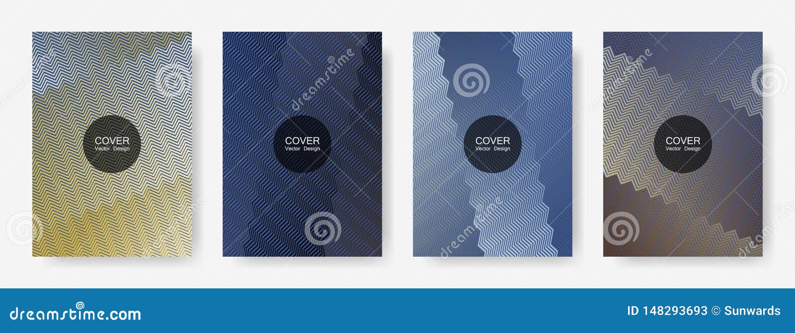 Zig Zag Lines Halftone Banner Templates Stock Vector - Illustration of ...