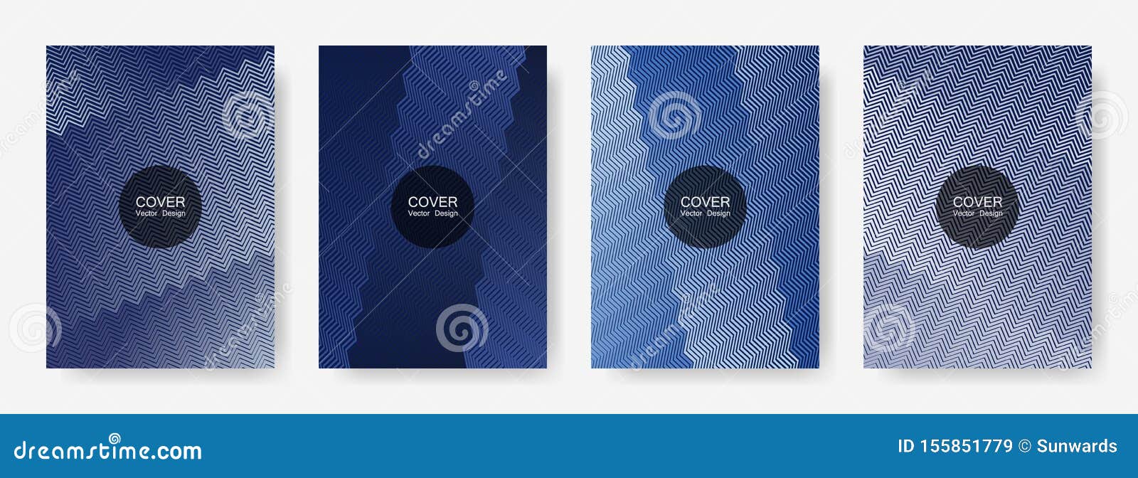 Zig Zag Lines Halftone Banner Templates Set Stock Vector - Illustration ...