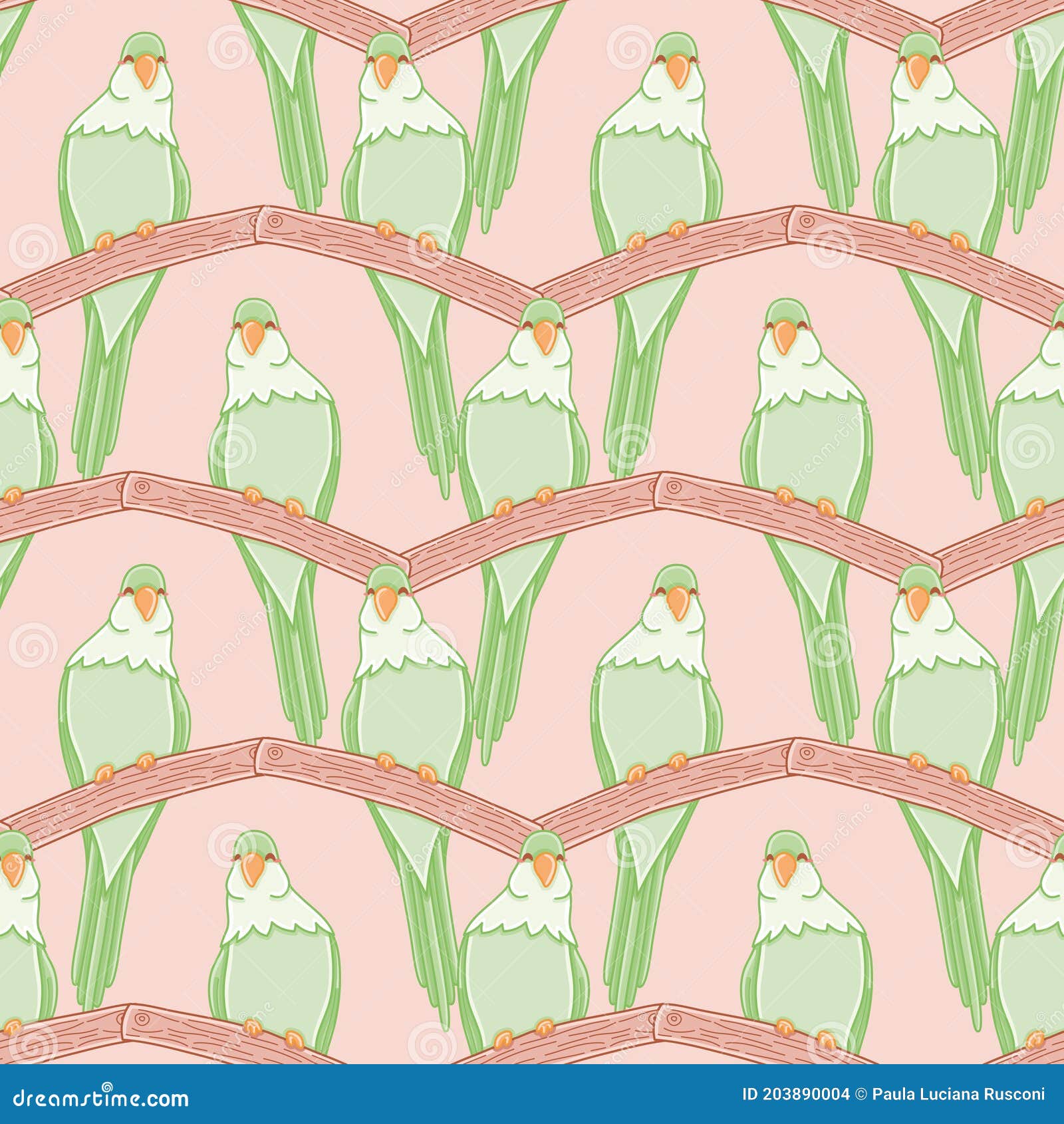 Monk Parakeet. Green Quaker Parrot Watercolor Illustration. Realistic ...