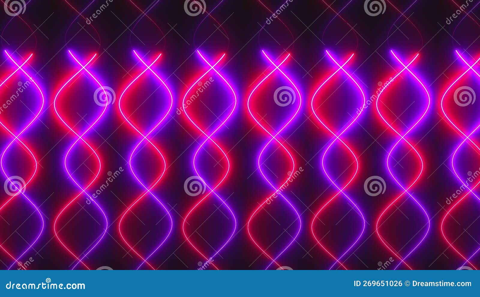 Zig zag neon curve lines stock illustration. Illustration of abstract ...