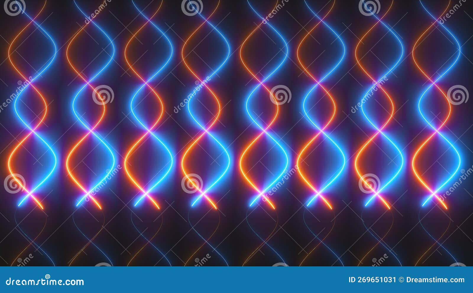 Zig zag neon curve lines stock illustration. Illustration of digital ...