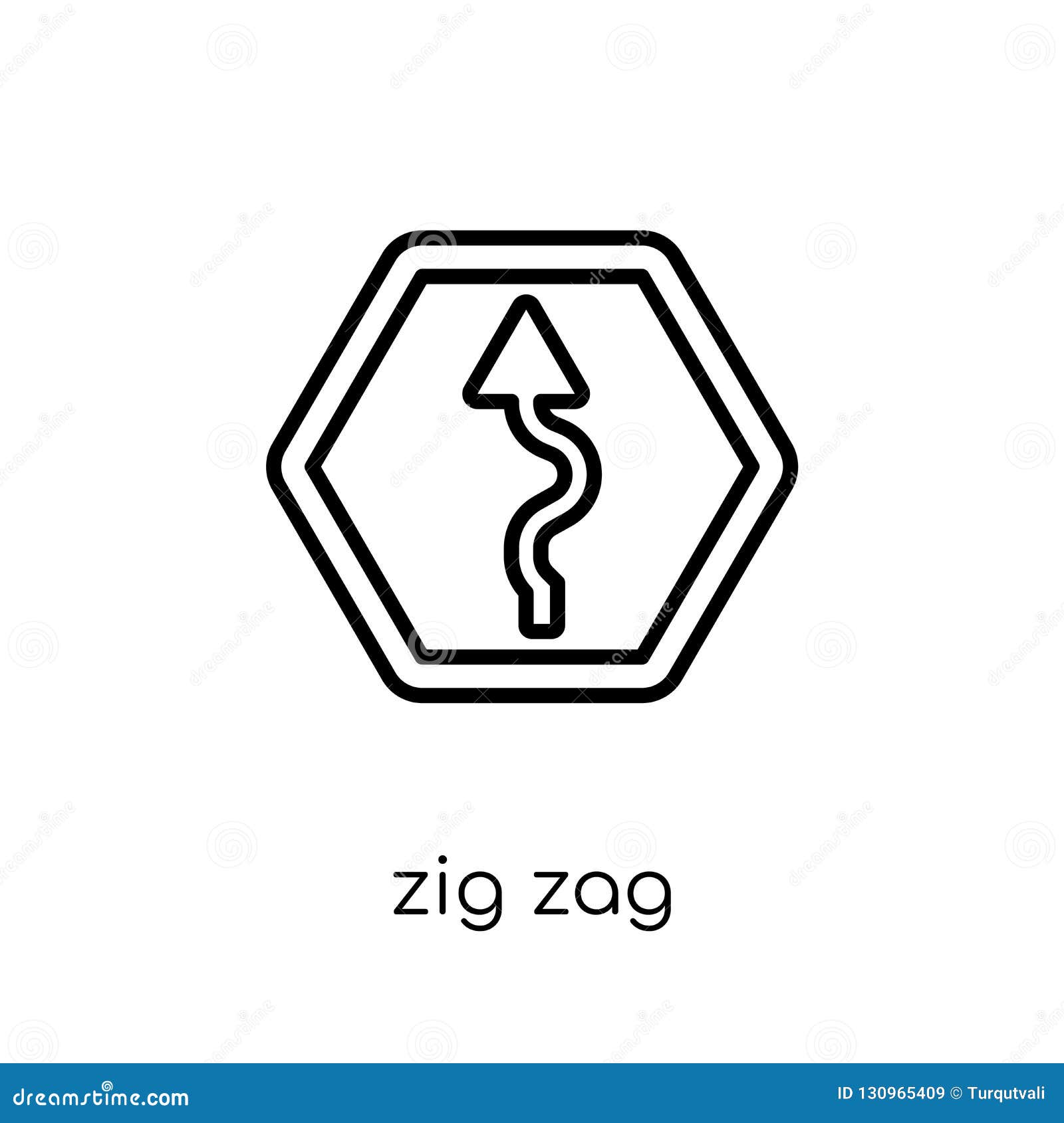 Zig Zag Sign Icon. Trendy Modern Flat Linear Vector Zig Zag Sign Stock ...