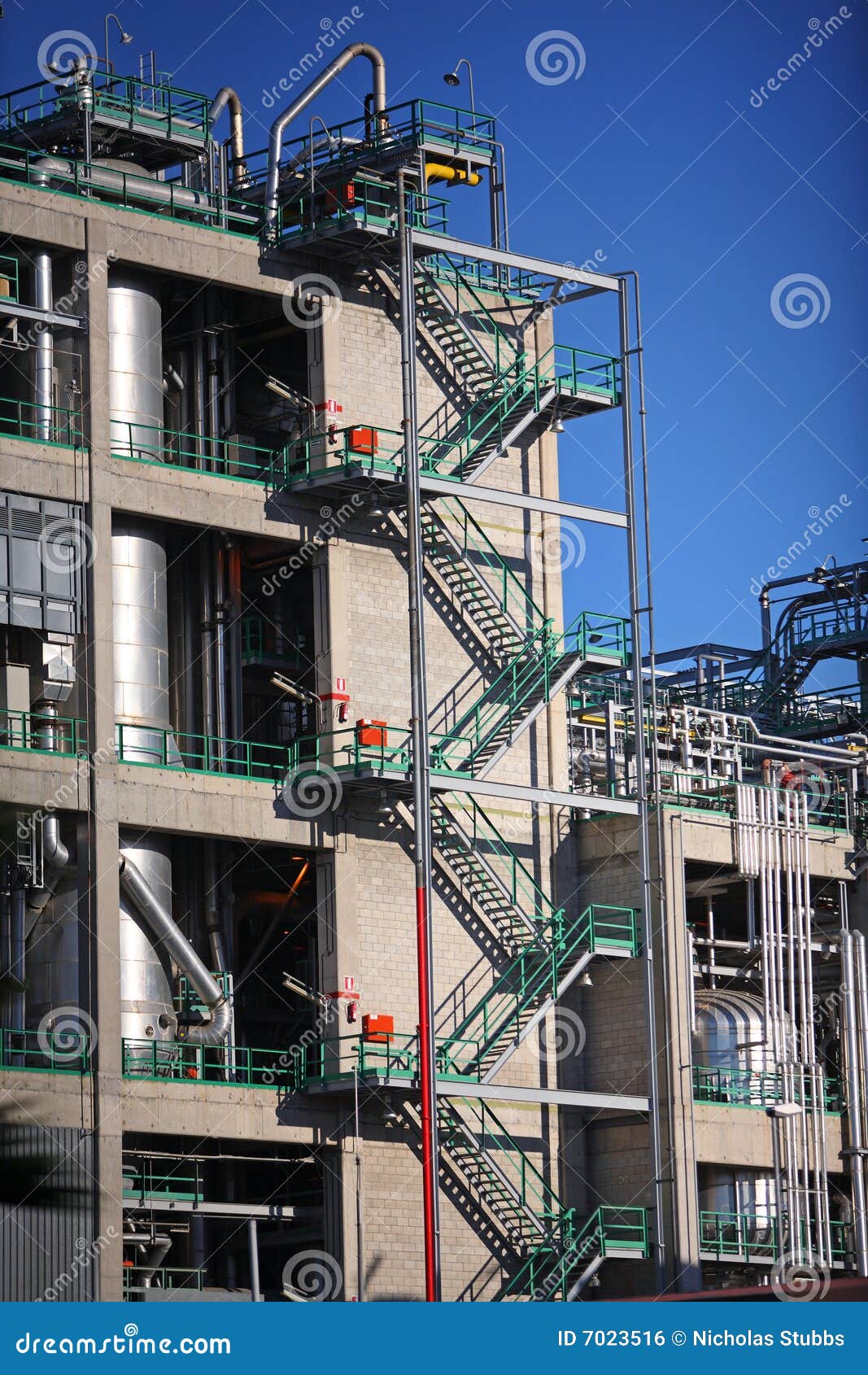 Zig Zag Steps Up the Side of a Refinery Stock Photo - Image of energy ...