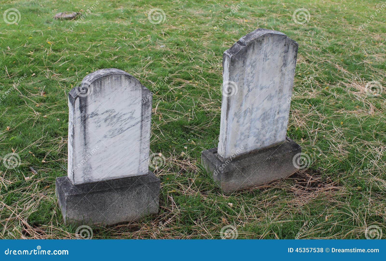 Zig Zag Twin Marble Headstone in Old Cemetery Stock Photo - Image of ...