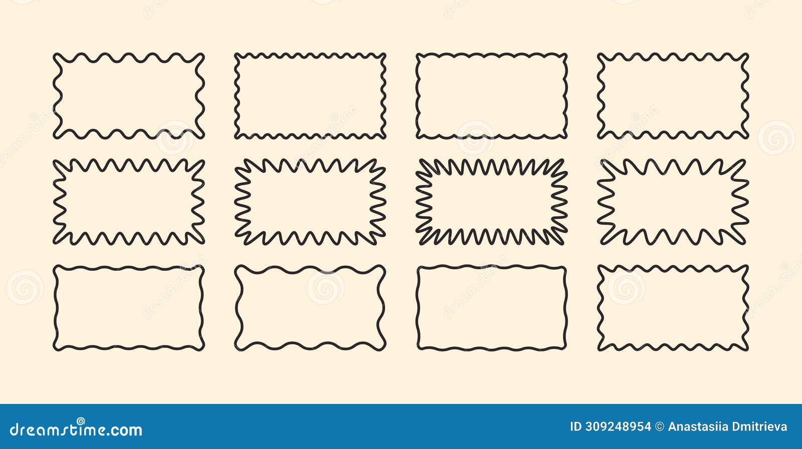 Wavy Edge Rounded Shape Icon. Frame With Zigzag Edge. Geometric Zig Zag ...