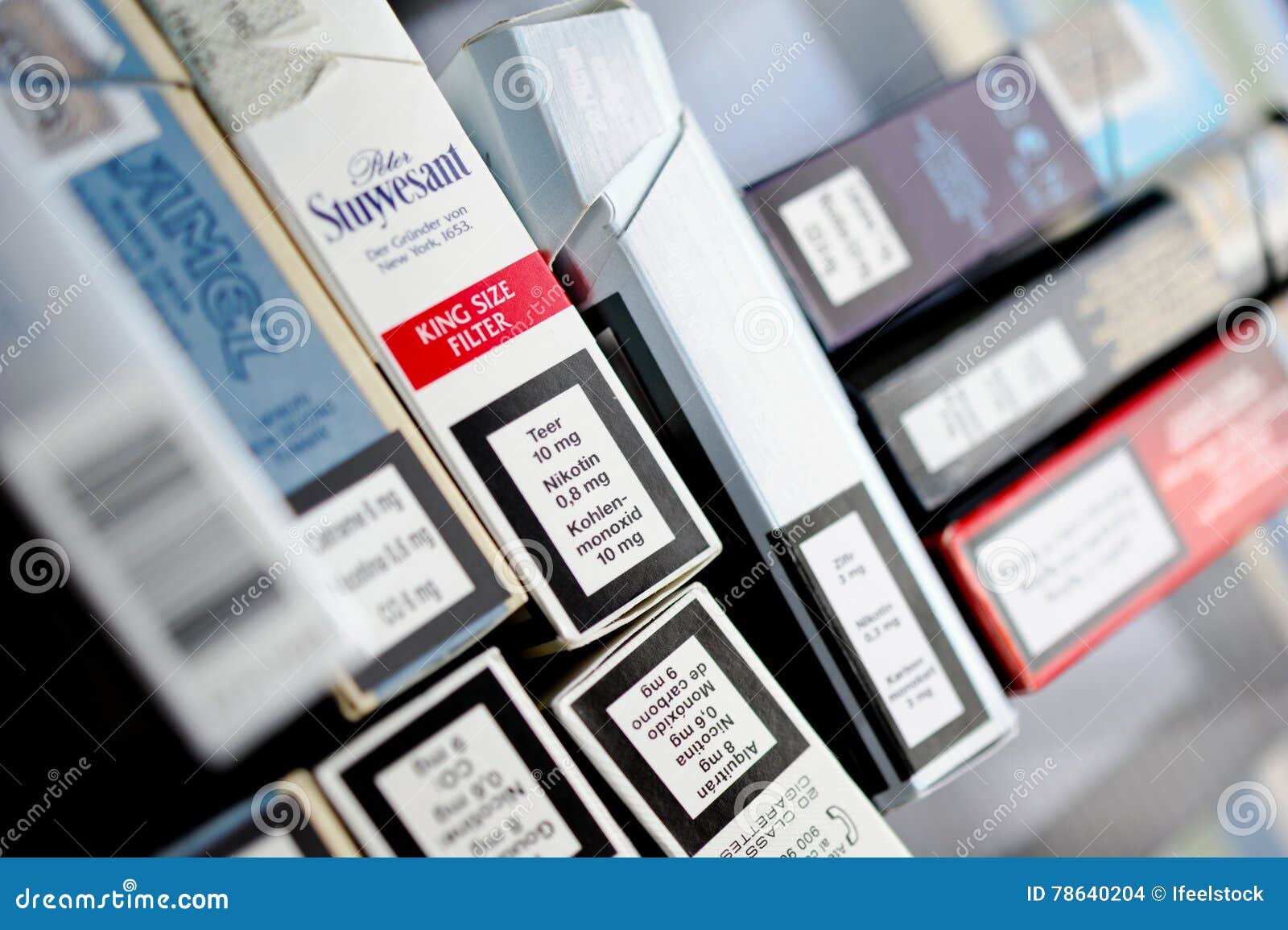 Zigarette Verpackt Nikotin Ammount Redaktionelles Stockbild - Bild von ...