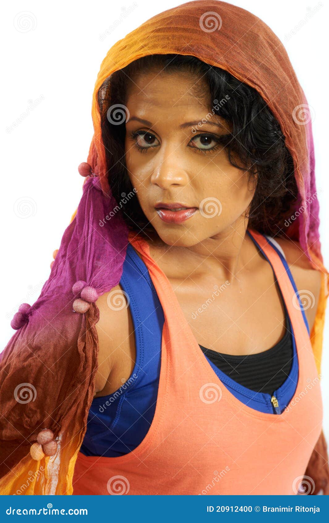 Zigeunerfrau stockfoto. Bild von gesicht, zigeuner, studio - 20912400