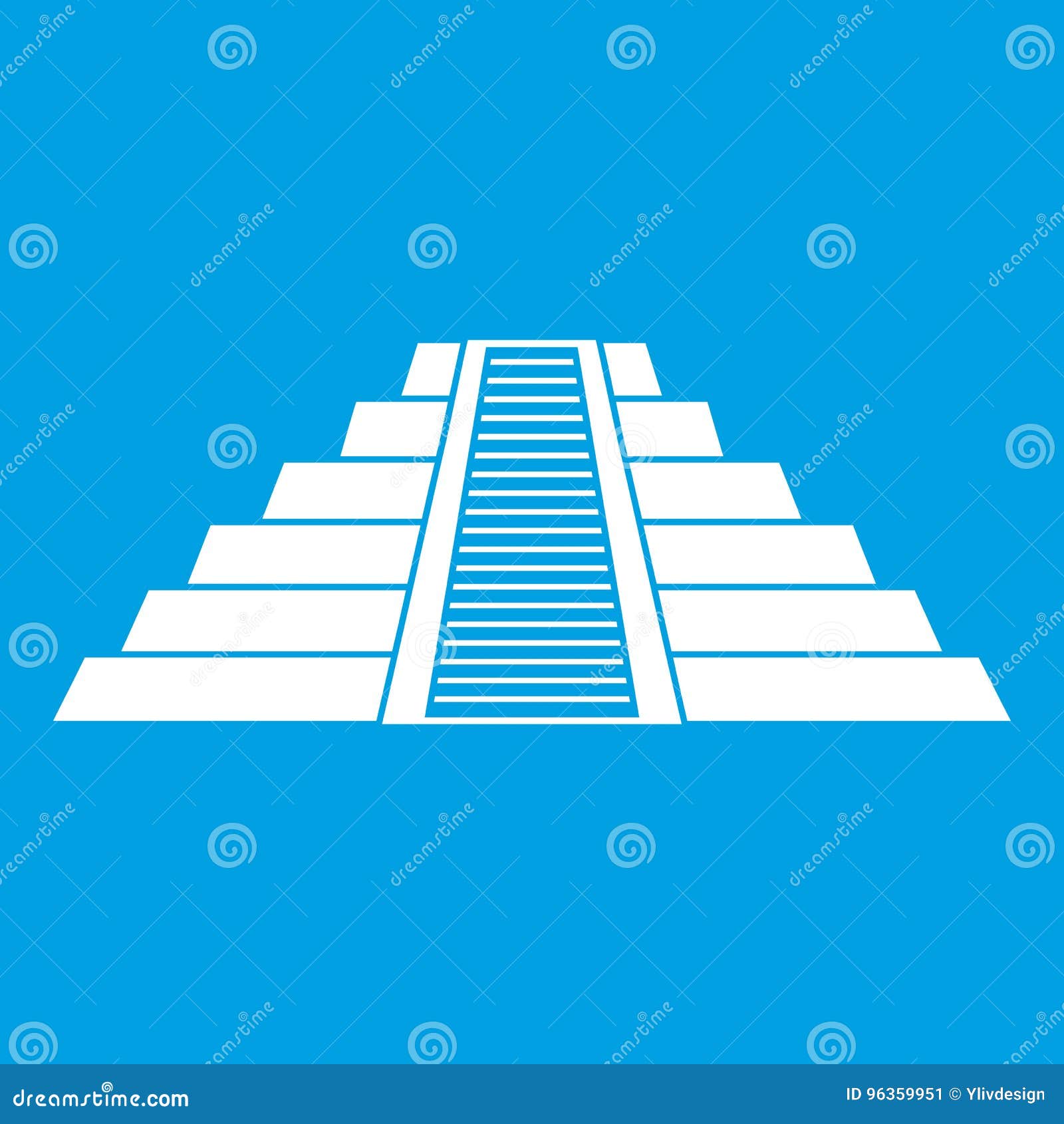 Ziggurat in Chichen Itza Icon White Stock Vector - Illustration of ...