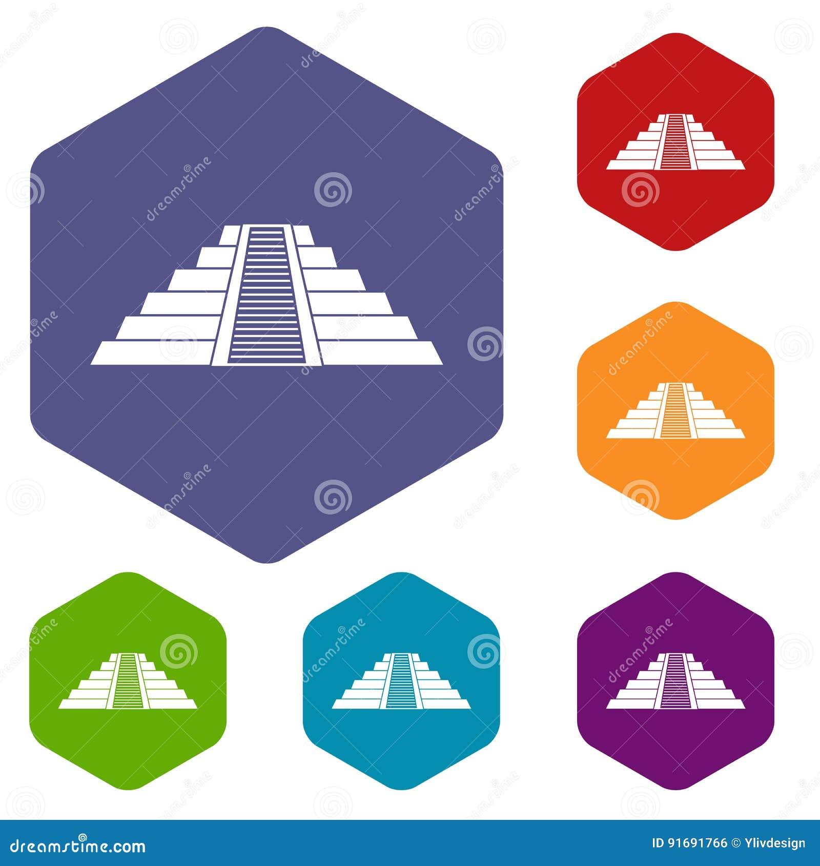 Ziggurat In Chichen Itza Pattern Vector | CartoonDealer.com #107684869