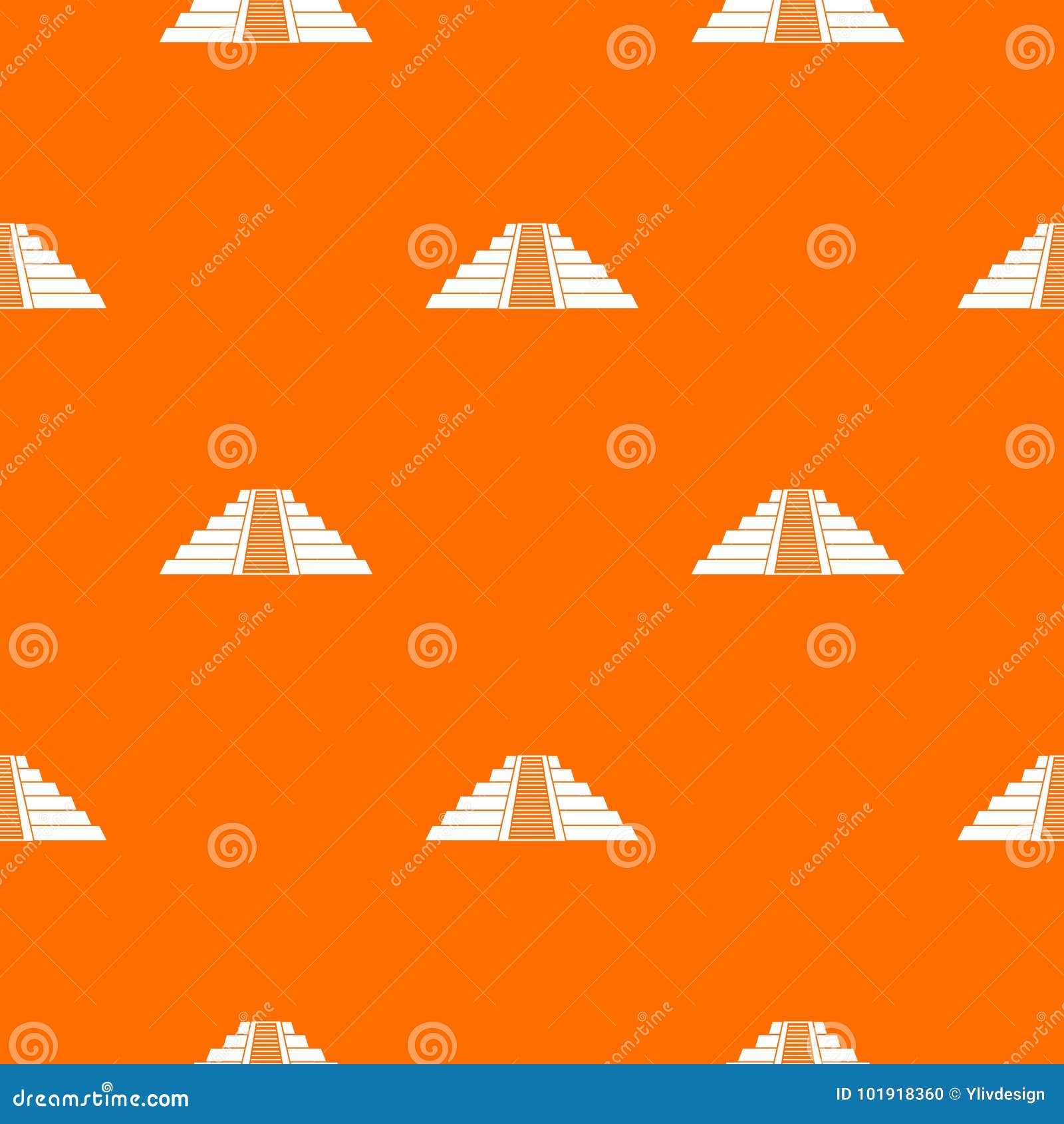 Ziggurat In Chichen Itza Pattern Vector | CartoonDealer.com #107684869