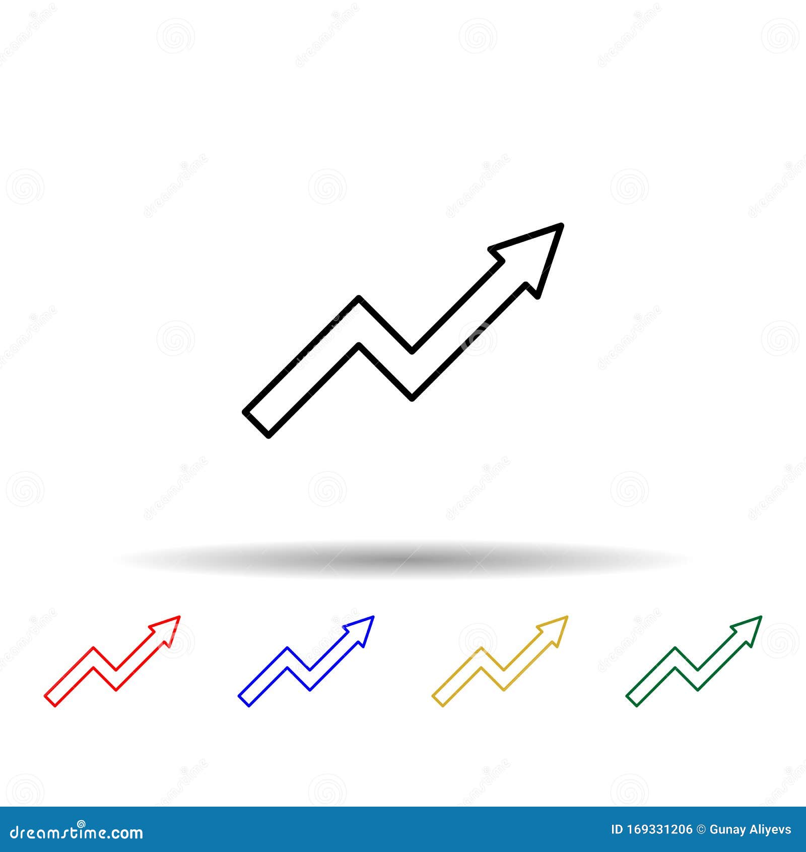 Zigzag Arrow Multi Color Style Icon Simple Thin Line Outline Vector Of Web Icons For Ui And Ux
