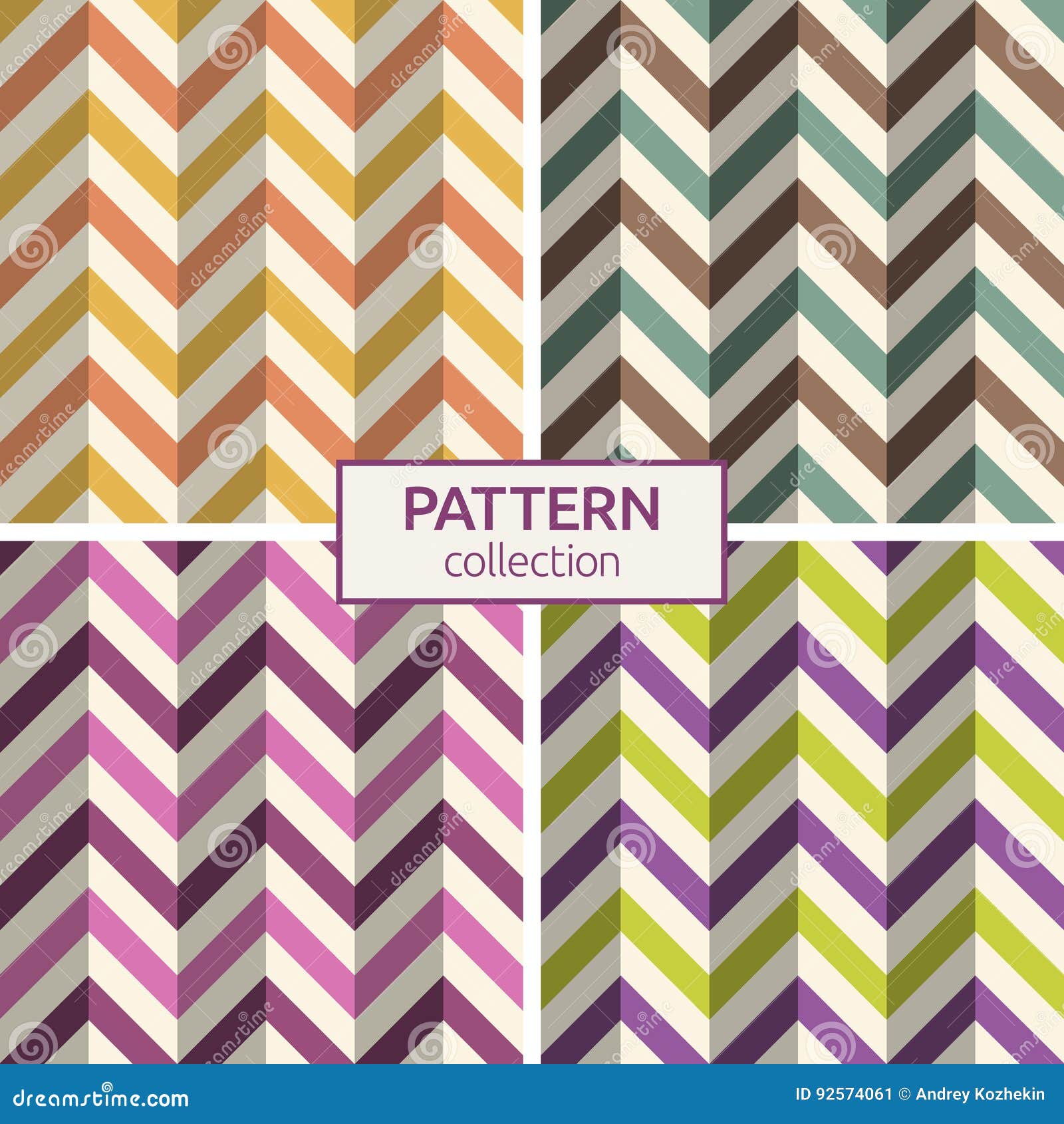Zigzag Color Lines Seamless Pattern. Stock Vector - Illustration of ...